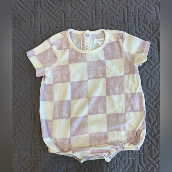 Grayson Mini | One Pieces | Grayson Mini Baby Girl Purple White Check ...